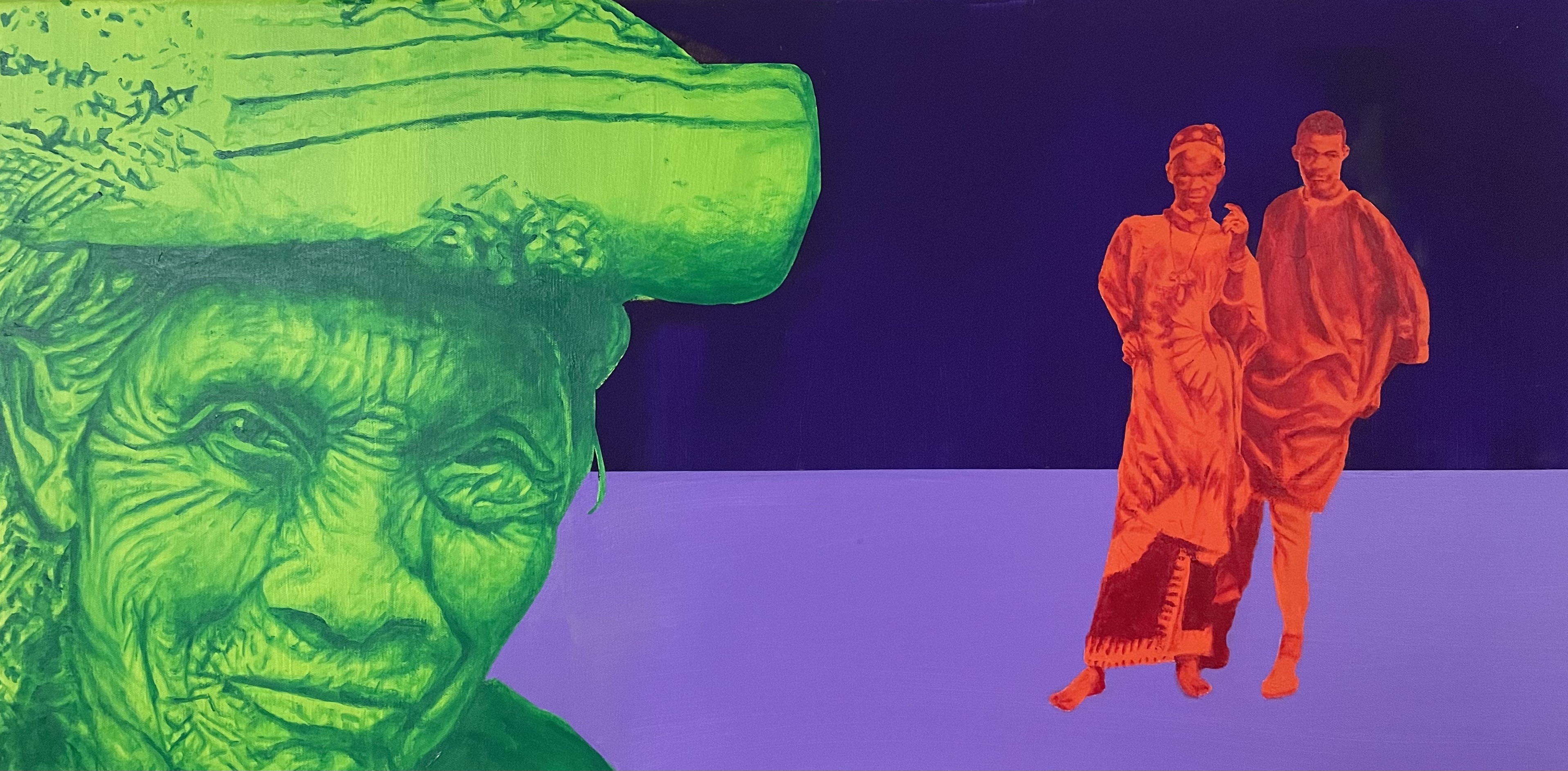 Guatemala C te D Ivoire 50x100 Cm 2022 Acrylique Hugh M